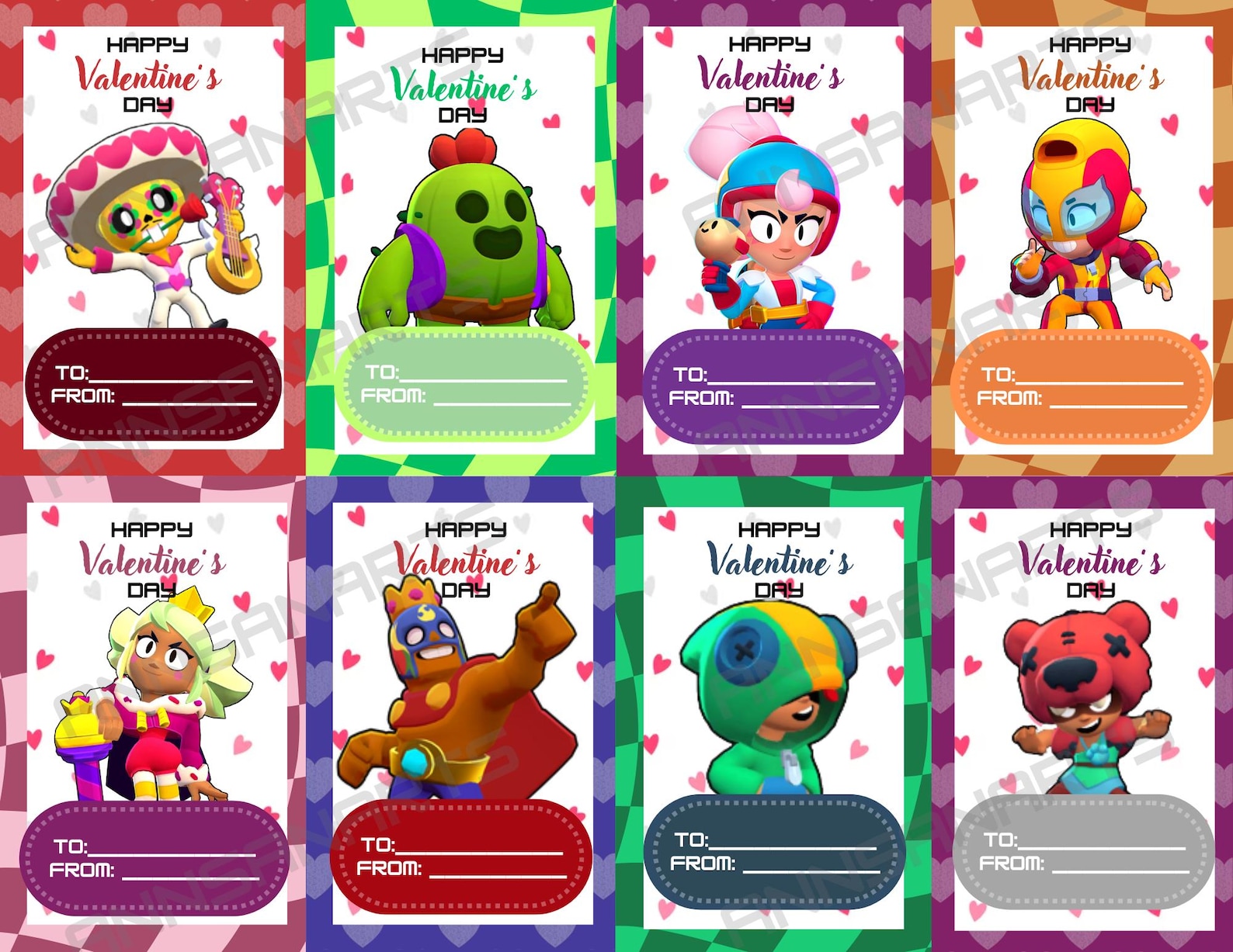 Kid’s Brawl Stars Valentines Cards for School, Instant Download - Etsy