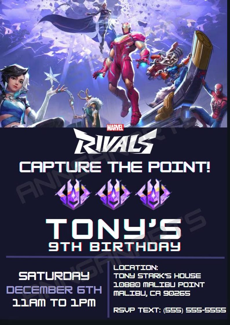 Kids Marvel Themed Party Invitations, Superhero Party, Super Hero ...