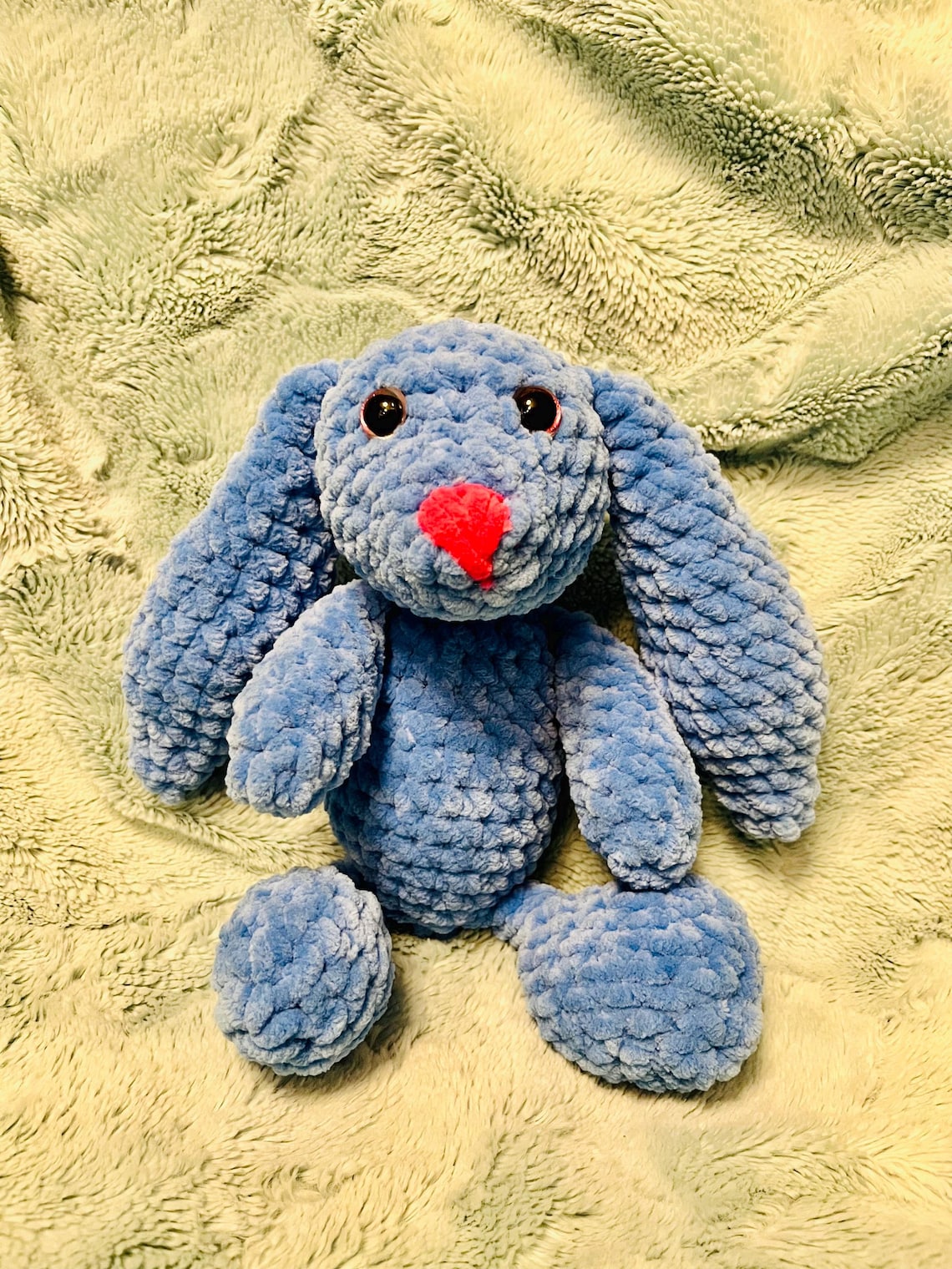 Handmade Blue Bunny Amigurumi Crochet Plush - Etsy
