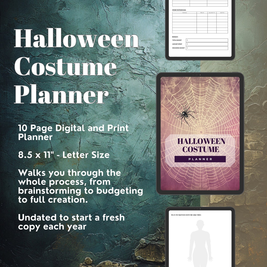 Complete Halloween Costume Planner | Moody Spiderweb Theme | 10-page ...