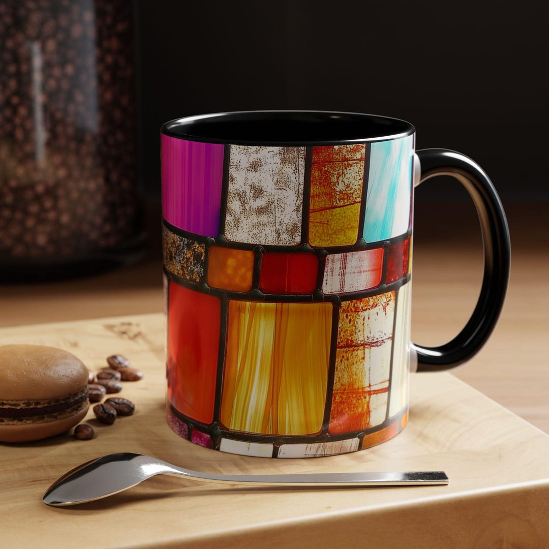 Stained Glass Coffee Mug Colorful Ceramic Mug Unique Art Mug Gift for ...