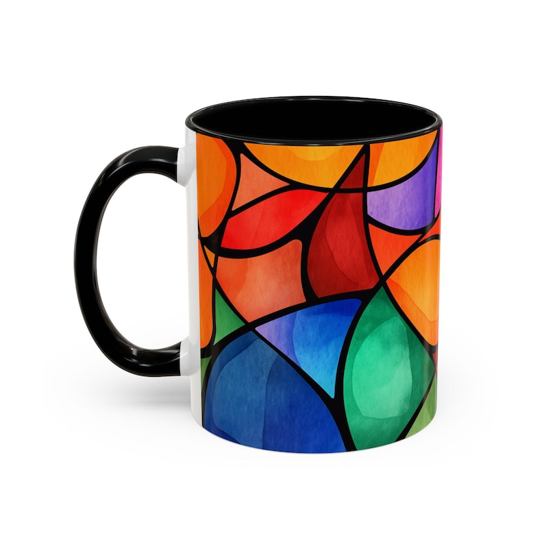 Colorful Stained Glass Style Coffee Mug Vibrant Mugs for Home Unique ...