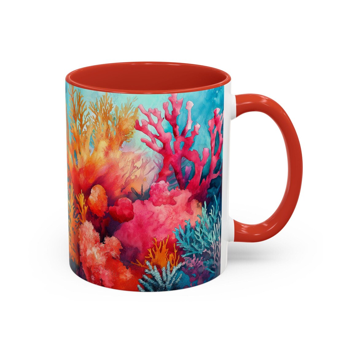 Vibrant Coral Reef Coffee Mug Ocean Lover Gift Beach Décor Colorful Mug ...