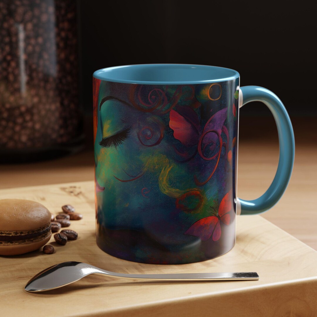 Bohemian Art Coffee Mug Colorful Butterfly Mug for Artists ...
