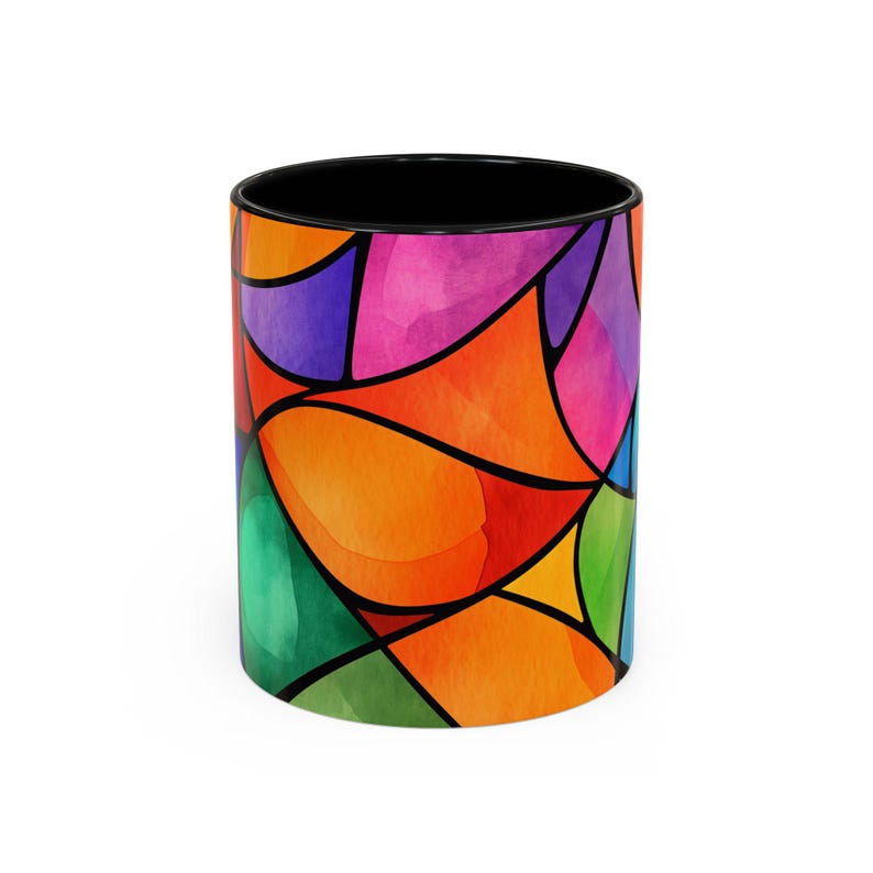 Colorful Stained Glass Style Coffee Mug Vibrant Mugs for Home Unique ...