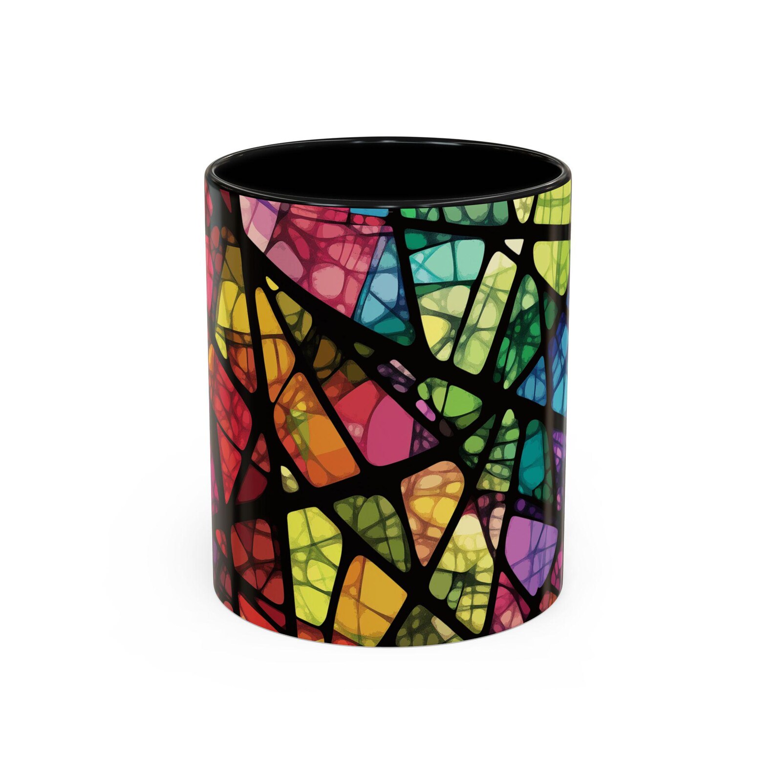 Colorful Stained Glass Style Accent Mug Vibrant Coffee Lover Gift ...