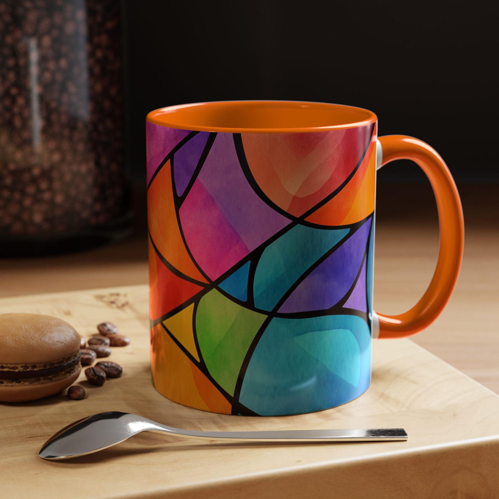 Colorful Stained Glass Style Coffee Mug Vibrant Mugs for Home Unique ...
