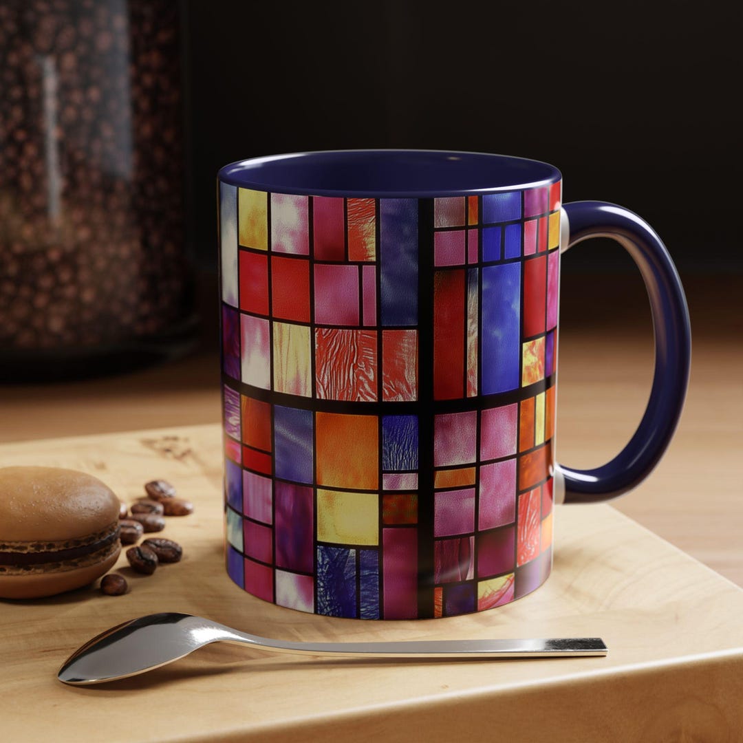 Vibrant Stained Glass Coffee Mug Perfect for Art Lovers Home Decor Gift ...