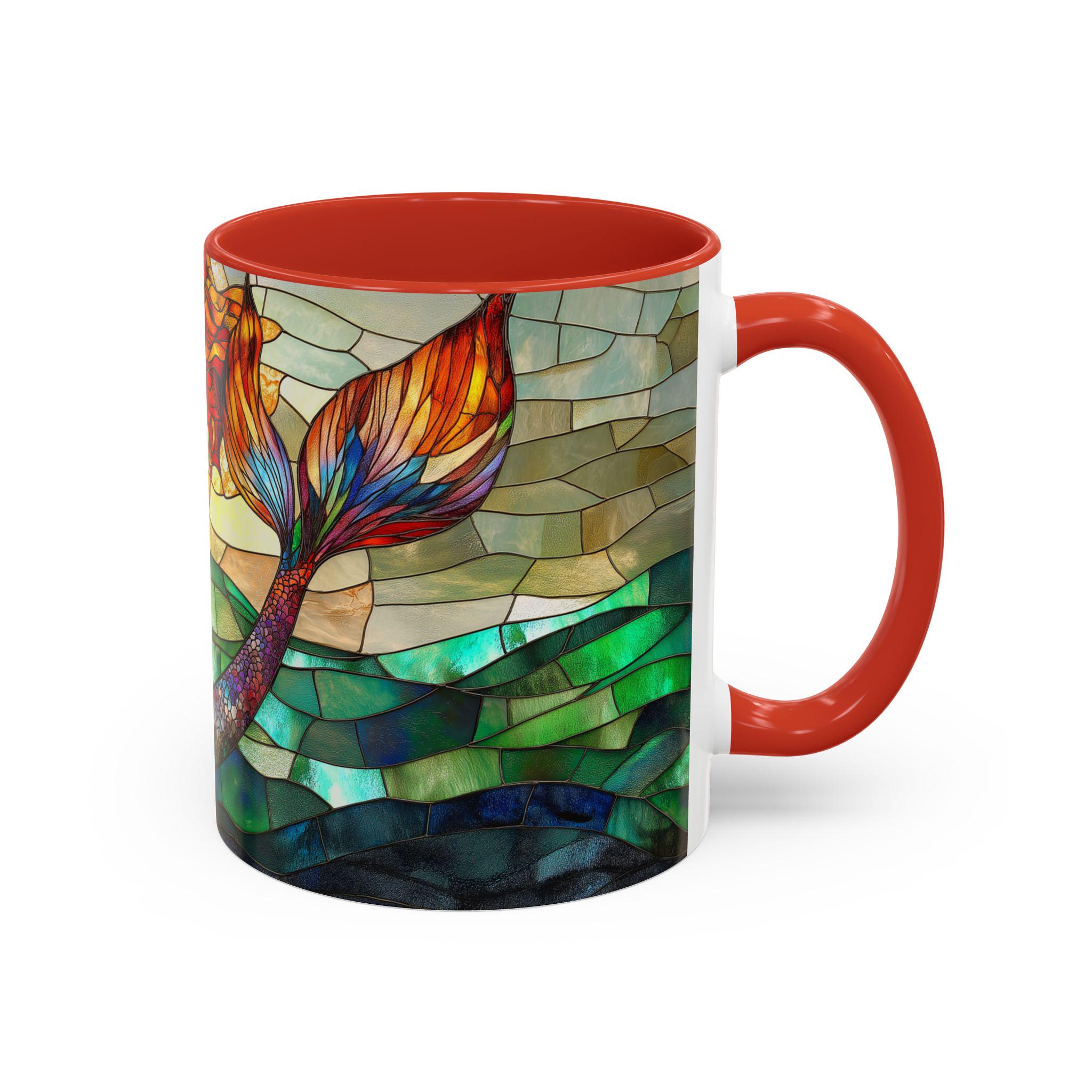Mermaid Stained Glass Coffee Mug Colorful Ocean Mug Gift for Beach ...