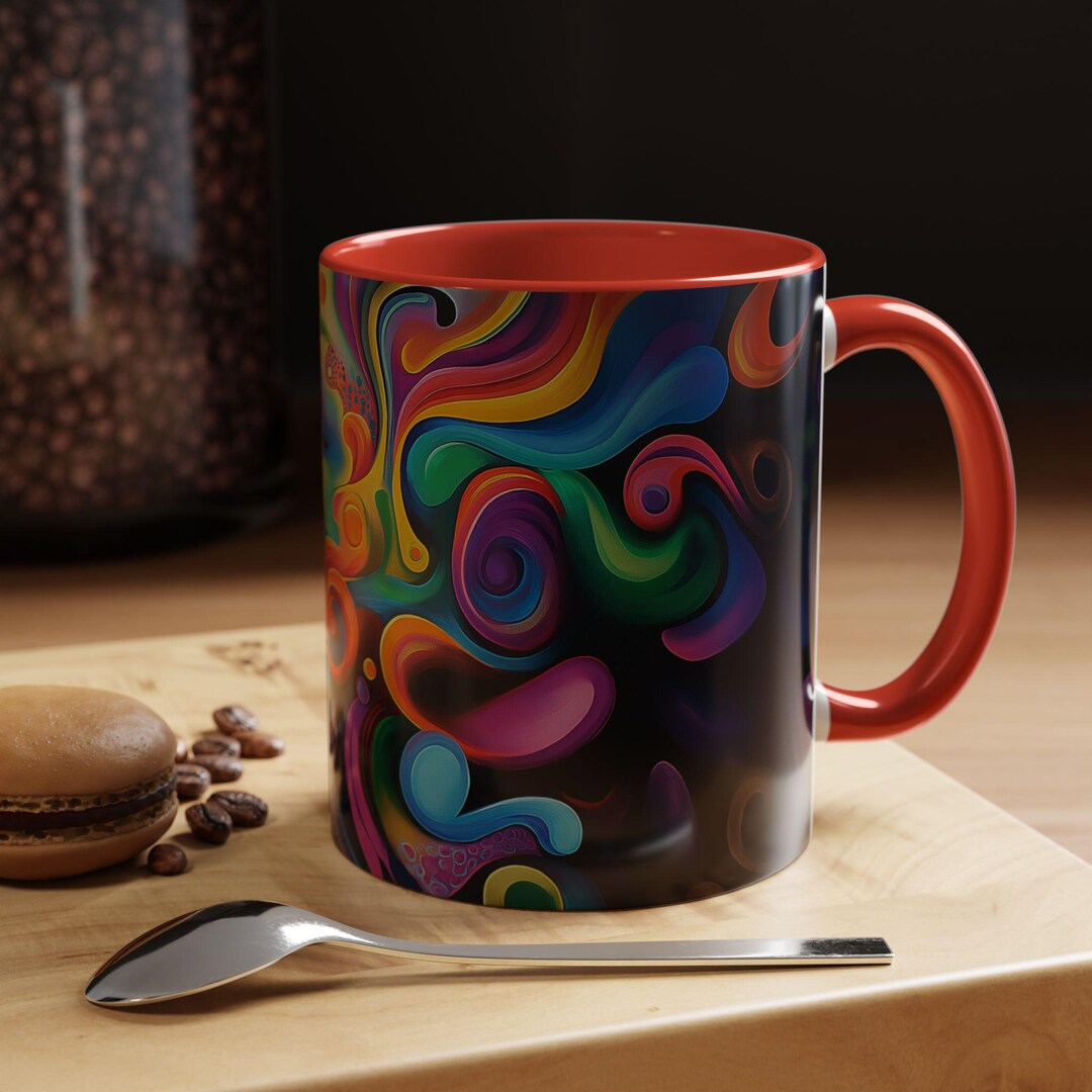 Colorful Psychedelic Coffee Mug Art Lover's Gift Unique Mug for Home or ...