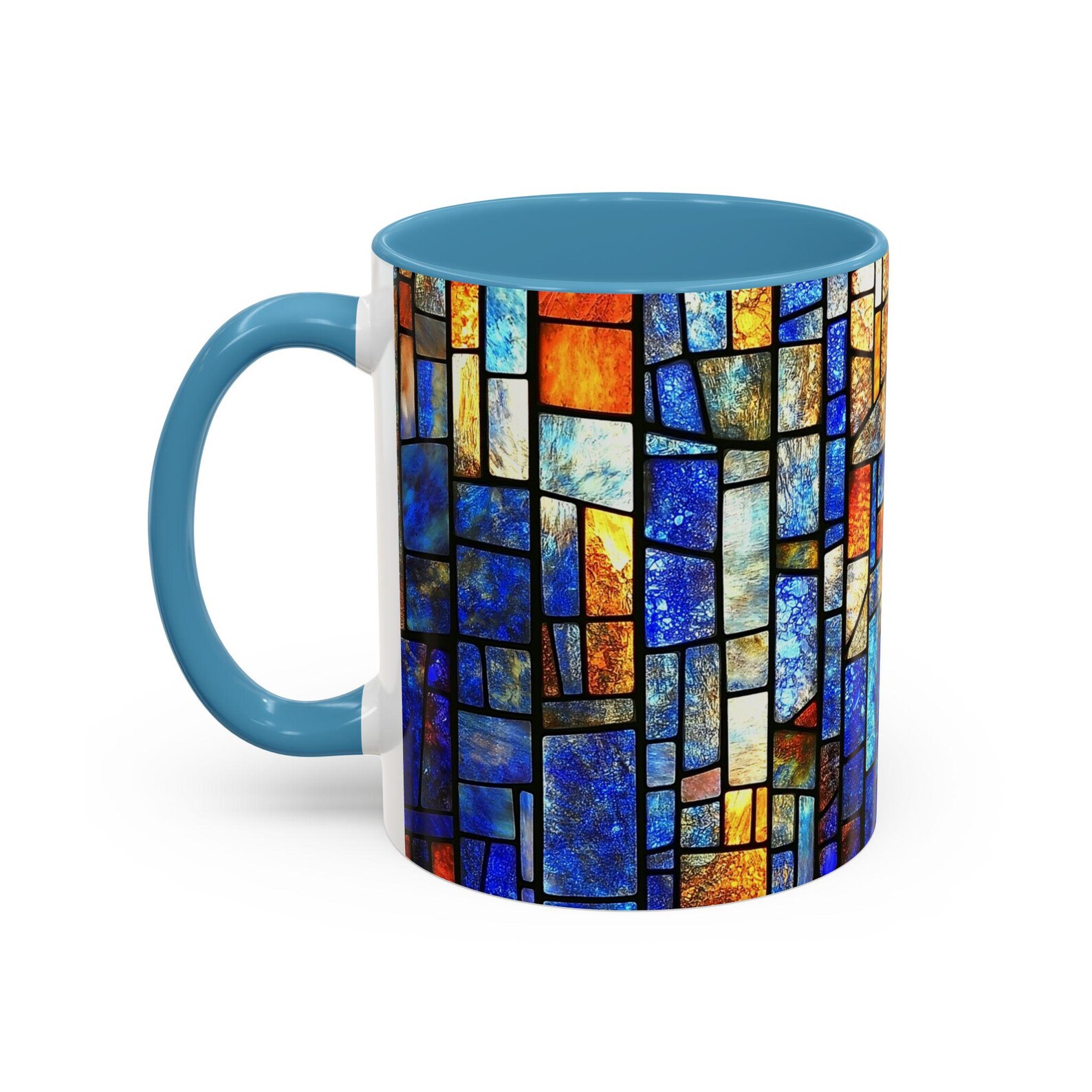 Stained Glass Coffee Mug Vibrant Decorative Cup 11oz Drinkware Unique ...