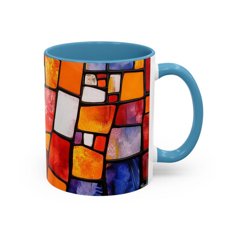 Colorful Stained Glass Coffee Mug Perfect Gift for Art Lovers Home ...
