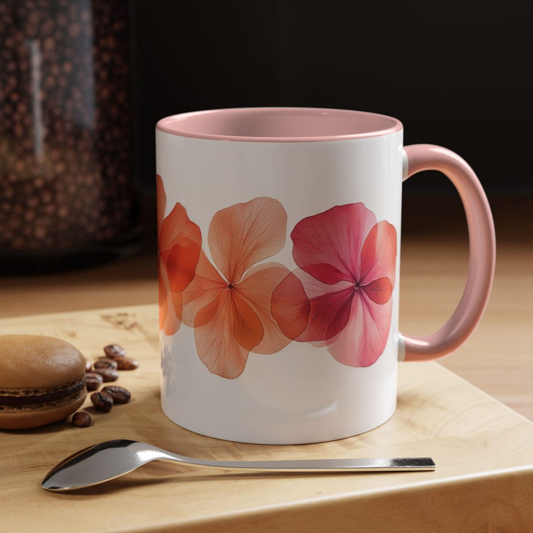 Floral Accent Coffee Mug Colorful Flower Design Cup for Garden Lovers ...