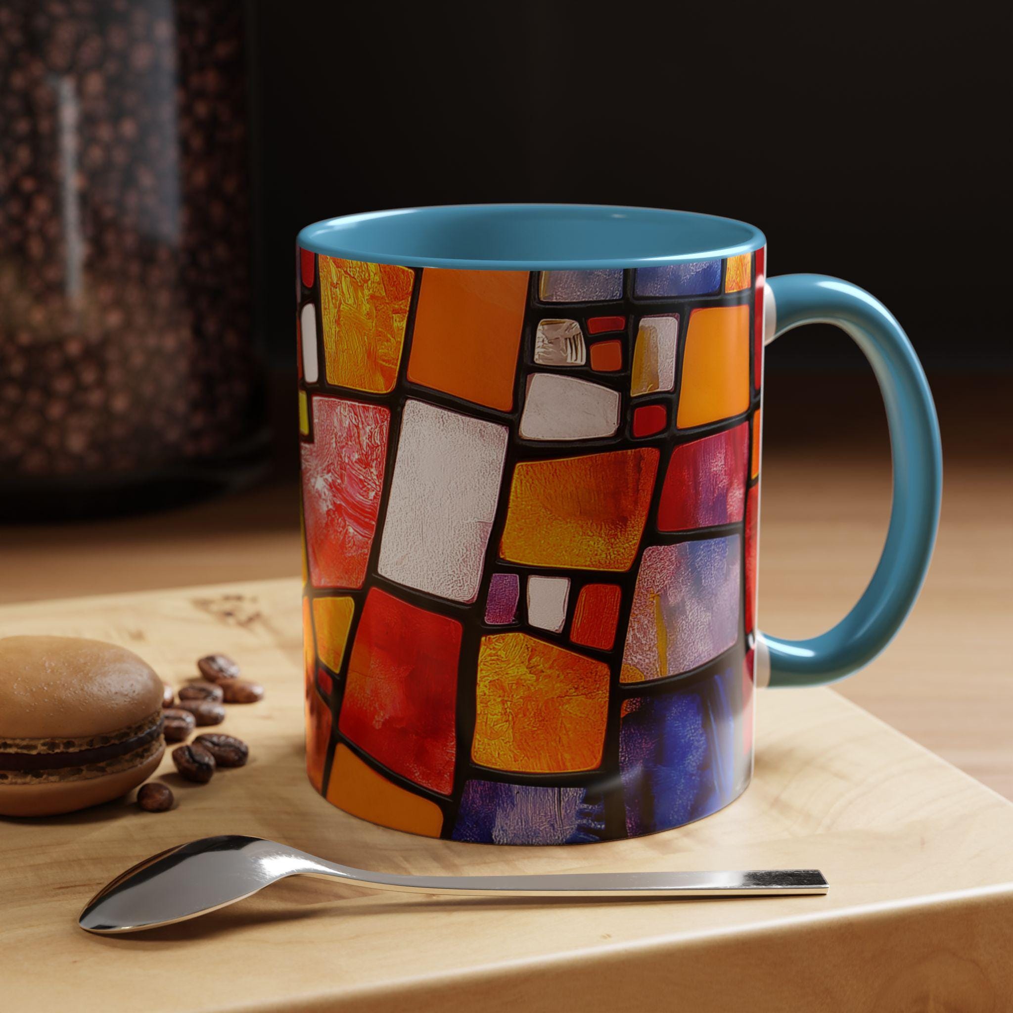 Colorful Stained Glass Coffee Mug Perfect Gift for Art Lovers Home ...