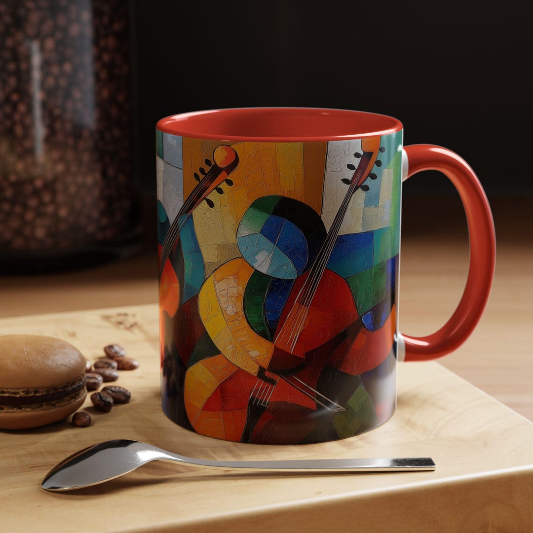 Colorful Musical Accent Coffee Mug Perfect for Music Lovers Artsy Gift ...