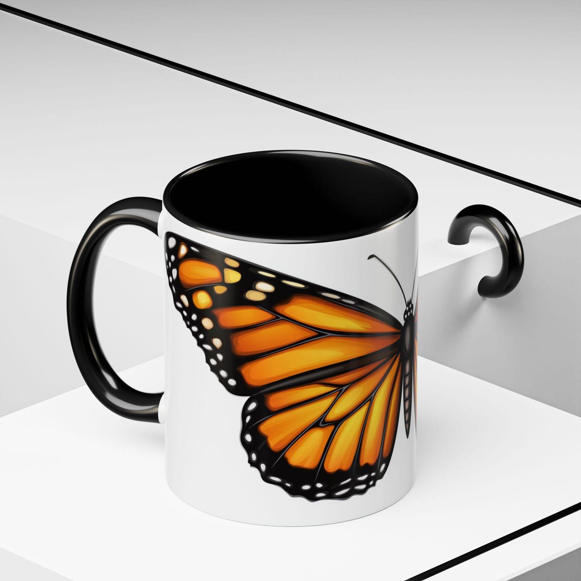 Monarch Butterfly Accent Coffee Mug Perfect Gift for Nature Lovers Art ...