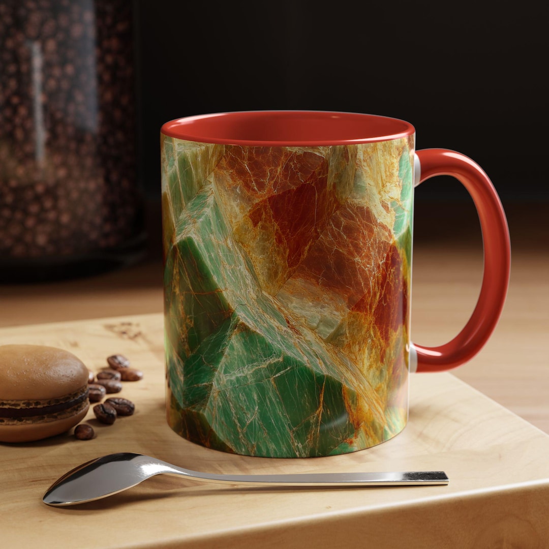 Gemstone Accent Coffee Mug Unique Crystal Design Mug Nature Lover Gift ...
