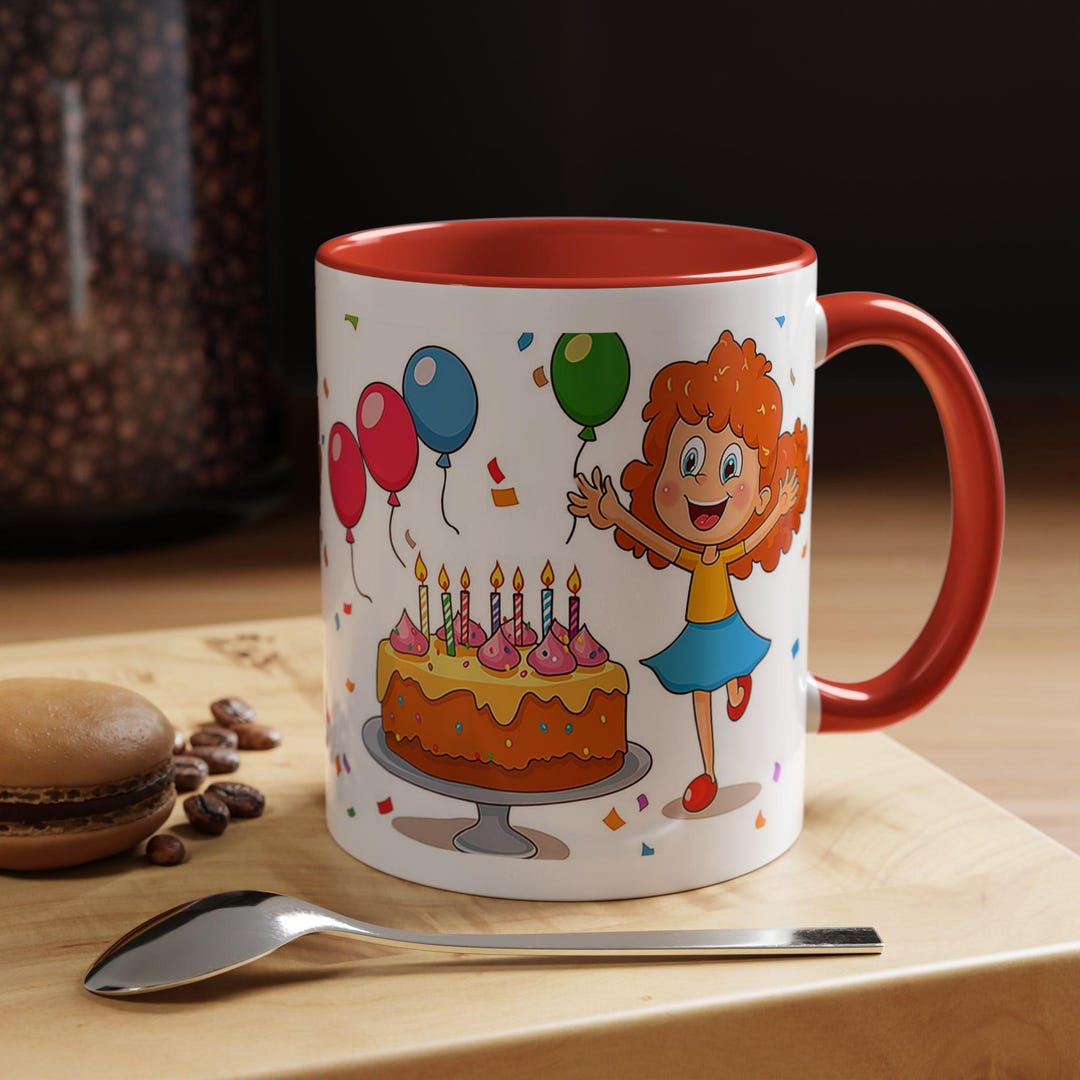 Colorful Birthday Celebration Mug Perfect Gift for Kids Cute Cartoon ...