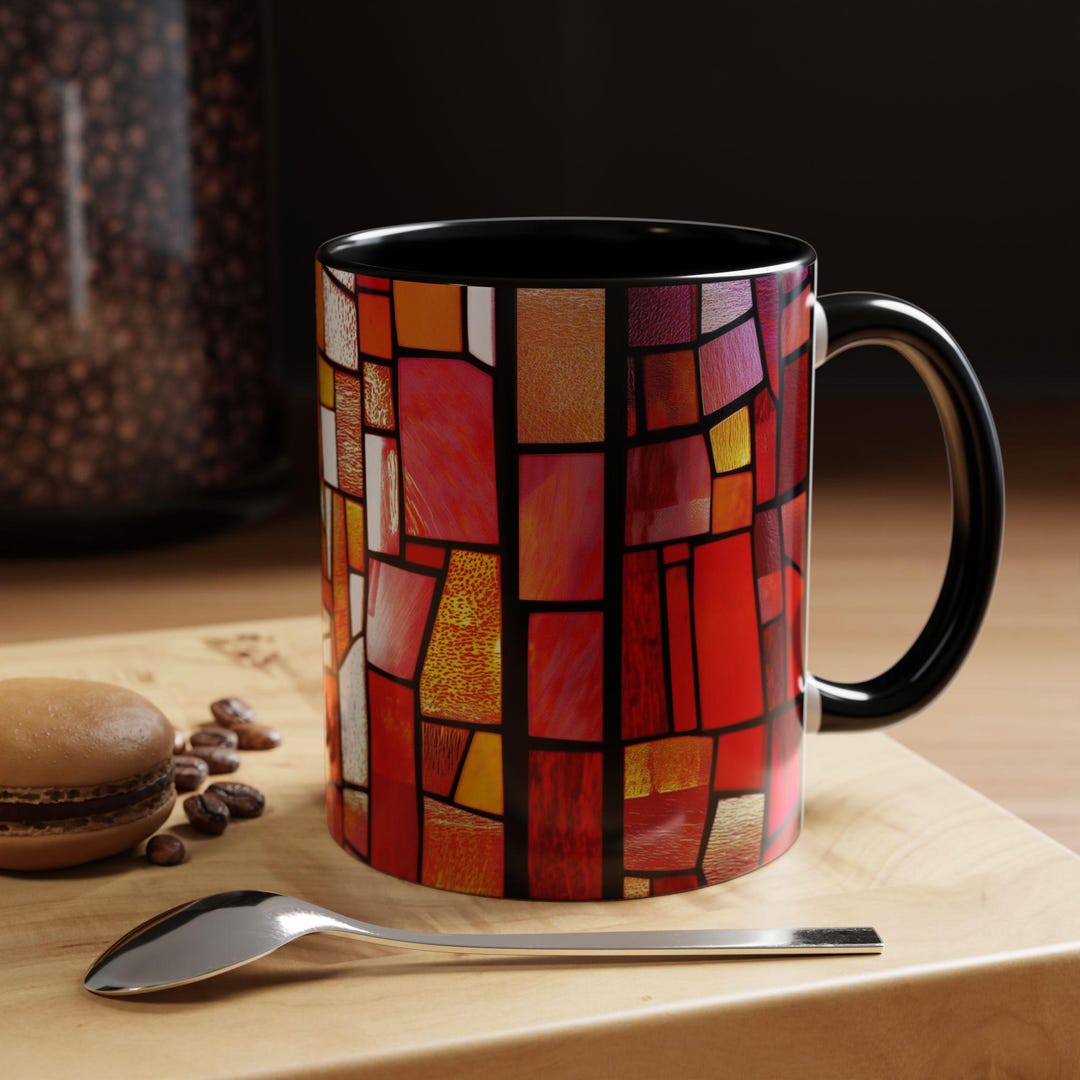 Vibrant Stained Glass Coffee Mug Colorful Accent Mug for Coffee Lovers ...