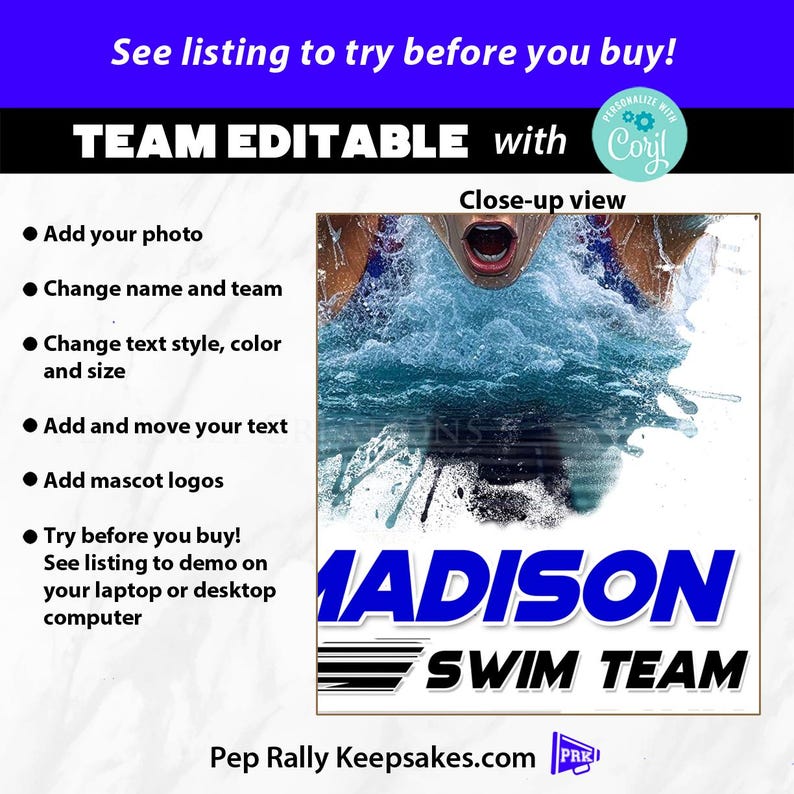 Swim Locker Sign, Hotel Door Sign and Wall Art Poster With Photo to ...