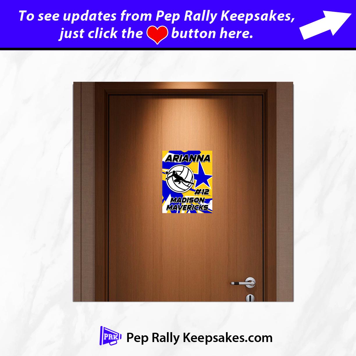Volleyball Locker Sign, Door Sign and Wall Art Poster With Star to ...