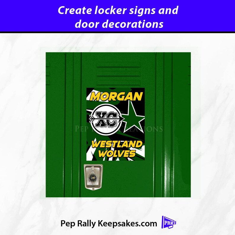 Cross Country Locker Sign, Door Sign and Wall Art Poster With Star to ...