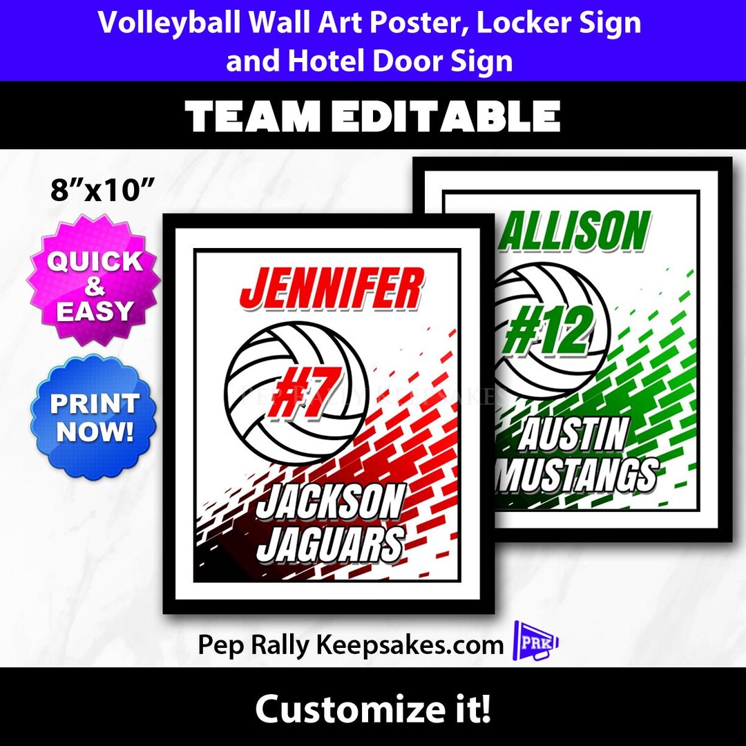 Volleyball Locker Sign, Hotel Door Sign and Wall Art Poster to ...