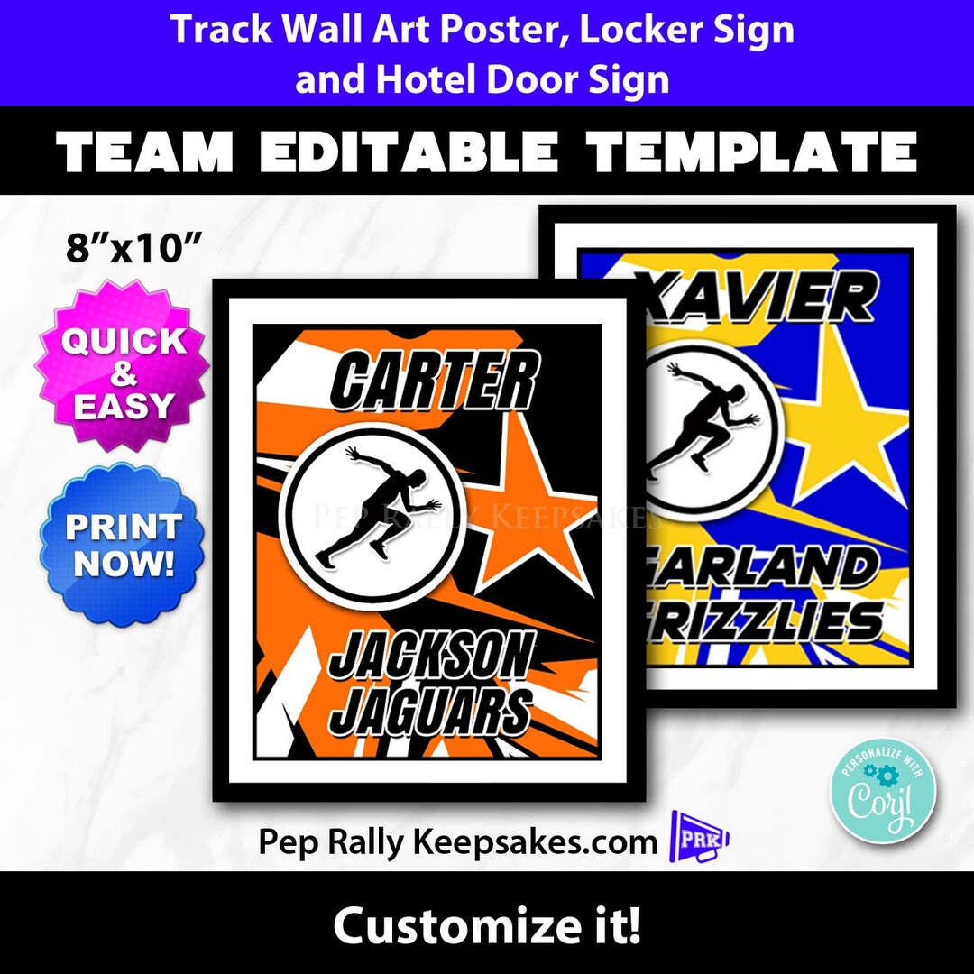 Track Locker Sign, Hotel Door Sign and Wall Art Poster With Star to ...