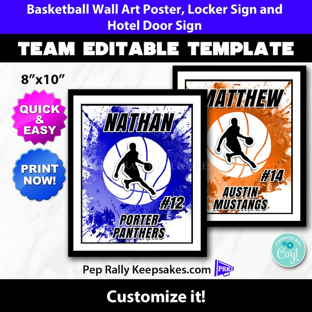 Basketball Locker Sign, Hotel Door Sign & Wall Art Grunge Poster to ...