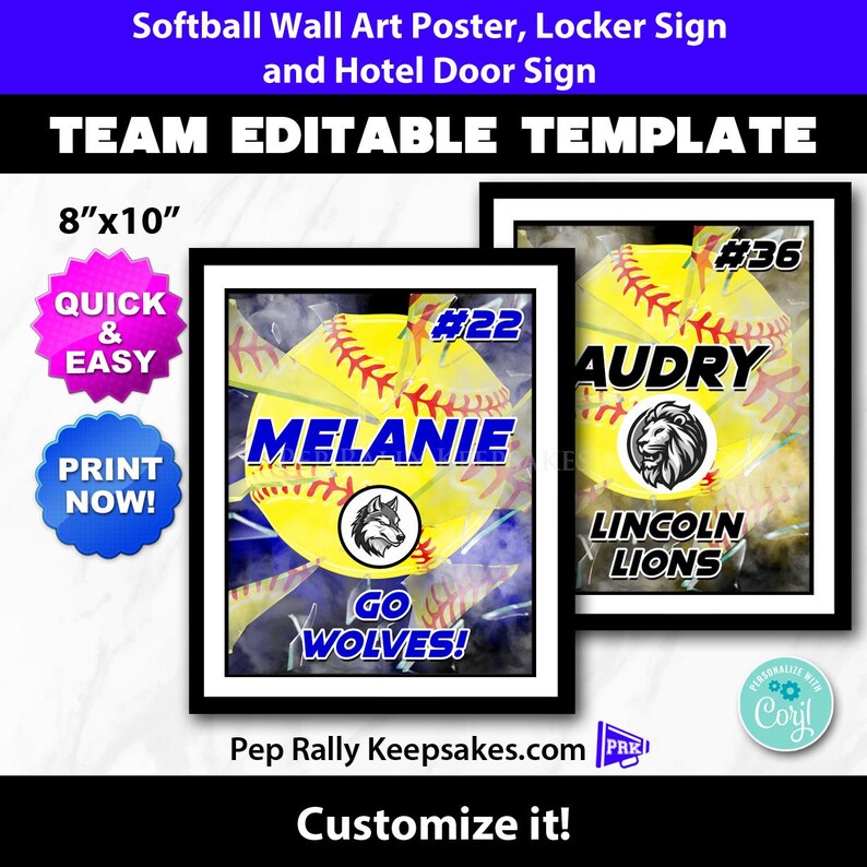 Softball Locker Sign, Door Sign & Wall Art Poster With Broken Glass to ...