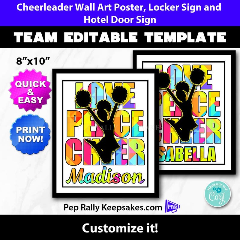 Cheerleader Door Sign - Etsy