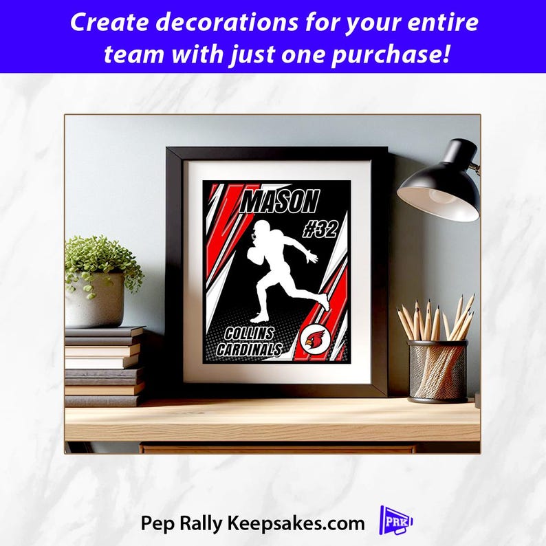 Football Locker Sign, Door Sign and Wall Art Poster to Personalize and ...