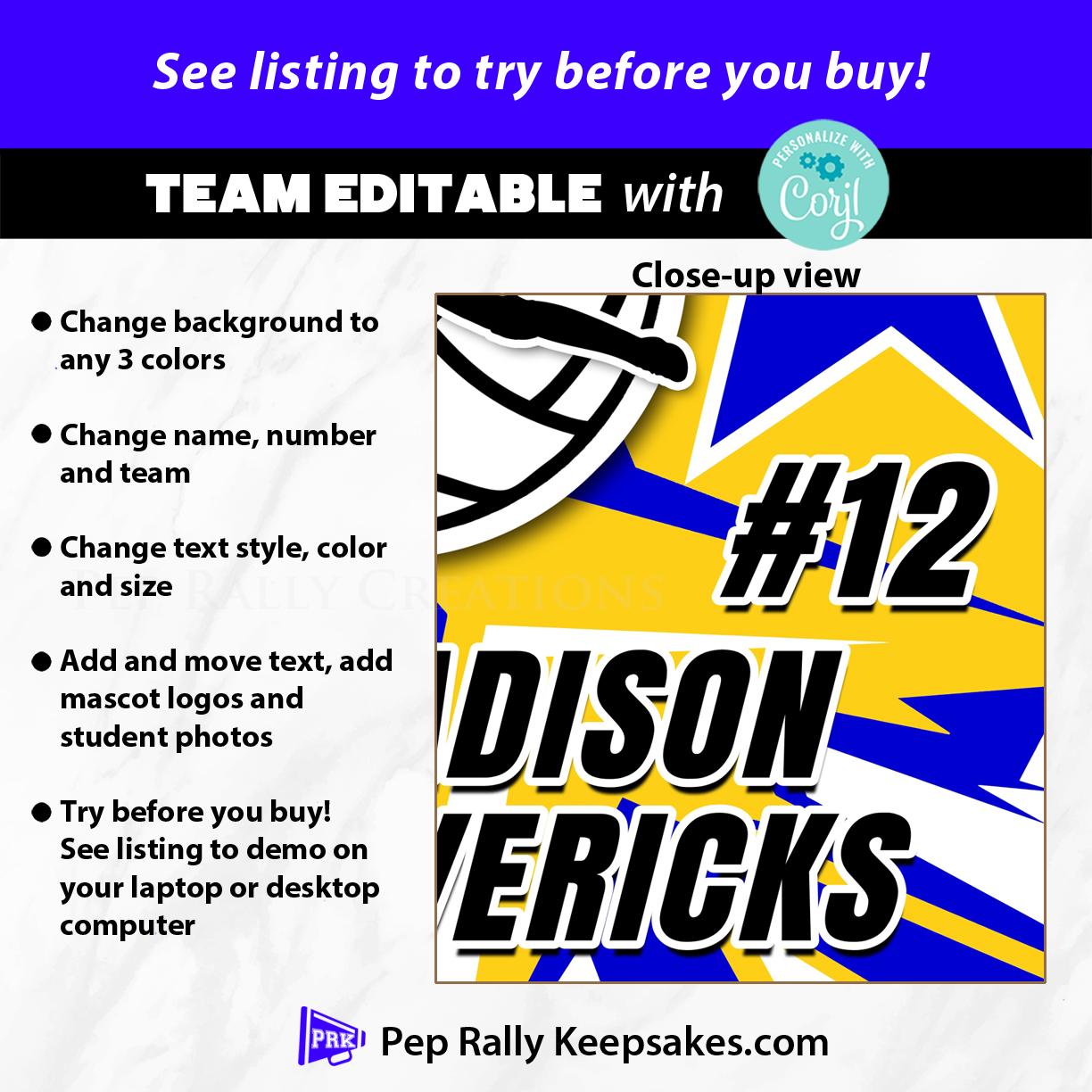 Volleyball Locker Sign, Door Sign and Wall Art Poster With Star to ...