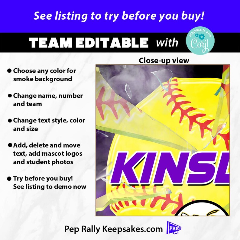 Softball Locker Sign, Door Sign & Wall Art Poster With Broken Glass to ...