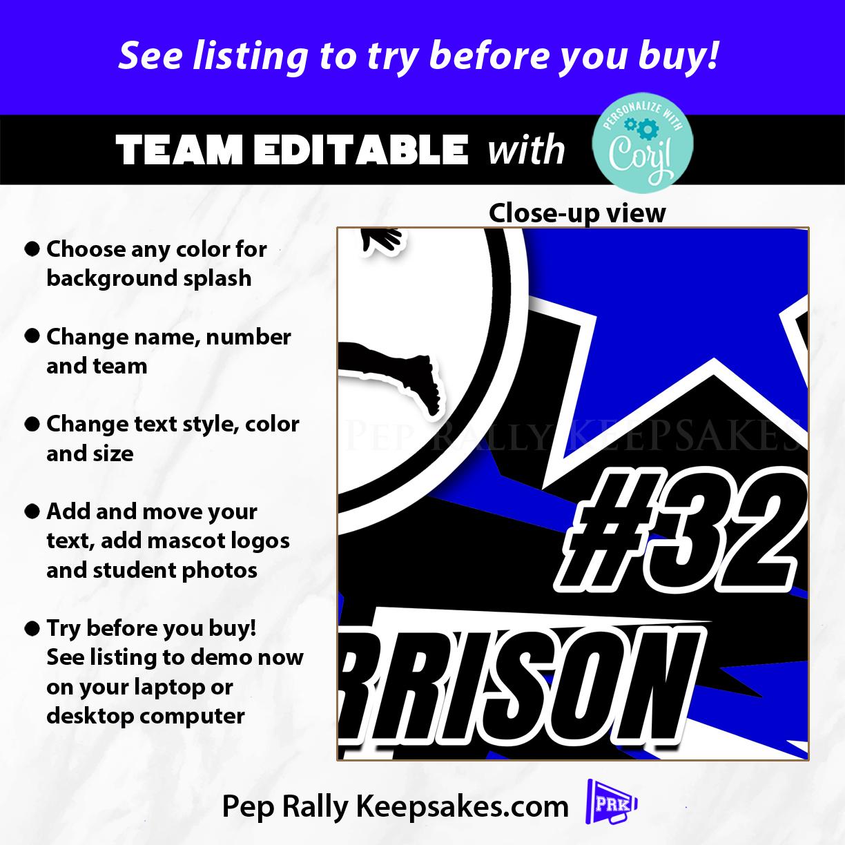 Football Locker Sign, Door Sign and Wall Art Poster With Action Star to ...