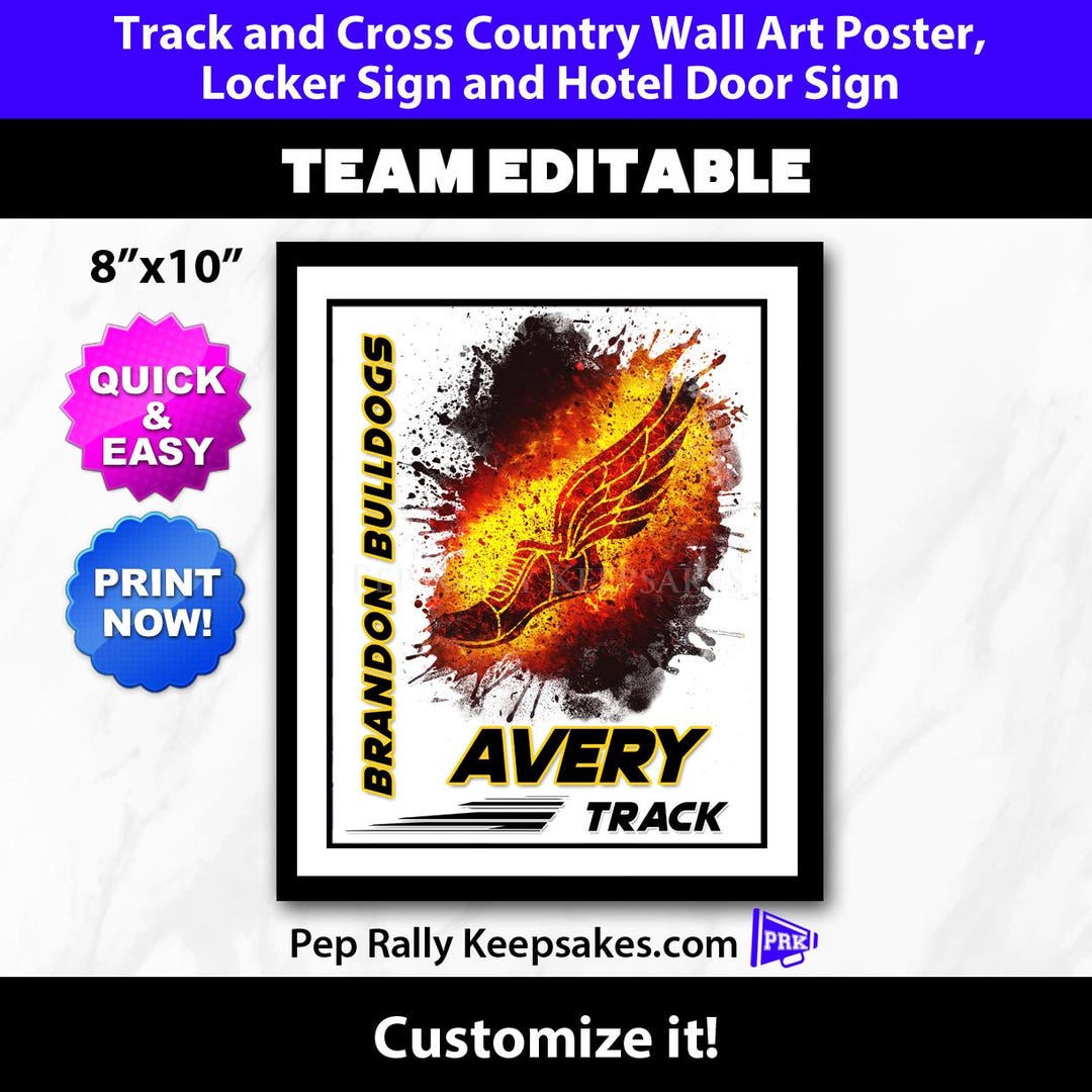 Track Locker Sign, Hotel Door Sign & Wall Art Poster With Winged Shoe ...