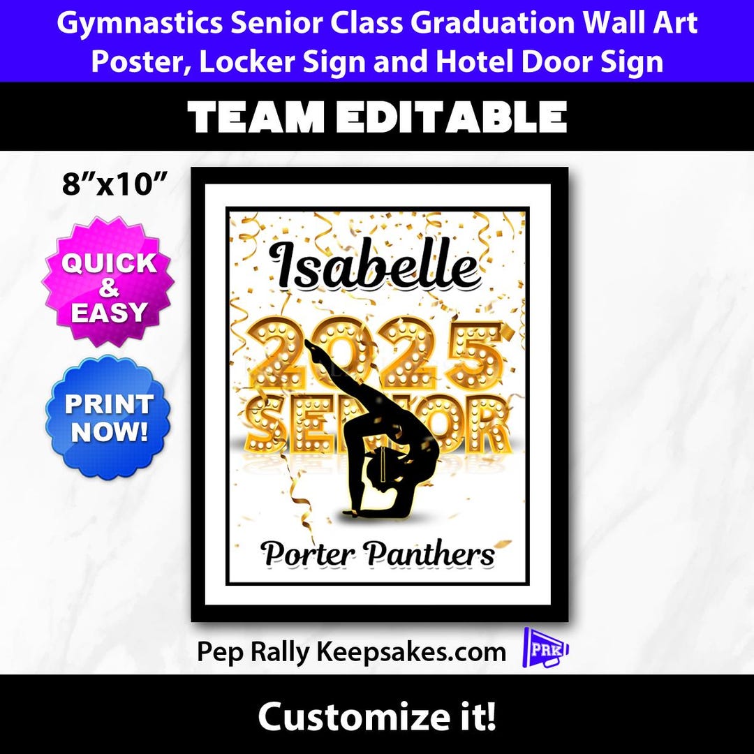 2026 Gymnastics Senior Class Locker Sign, Hotel Door Sign and Wall Art ...