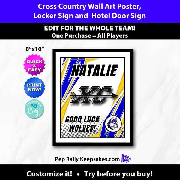 Cross Country Locker Signs - Etsy