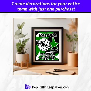 Volleyball Locker Sign, Door Sign and Wall Art Poster With Star to ...