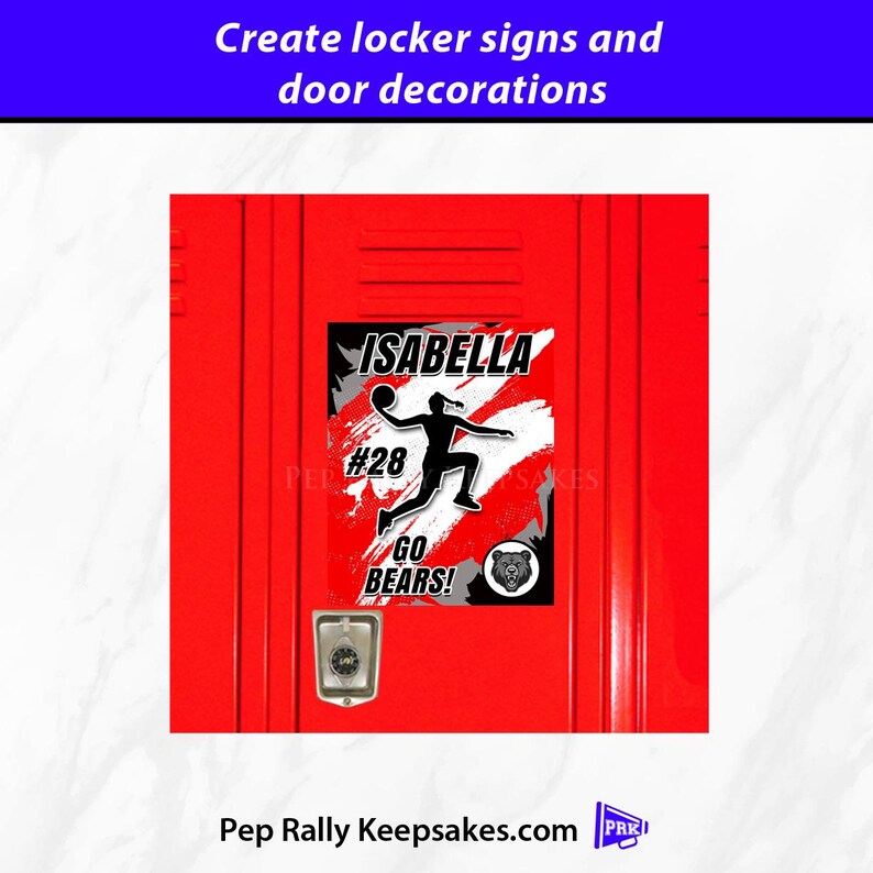 Basketball Locker Sign Template, Door Sign and Wall Art Poster to ...