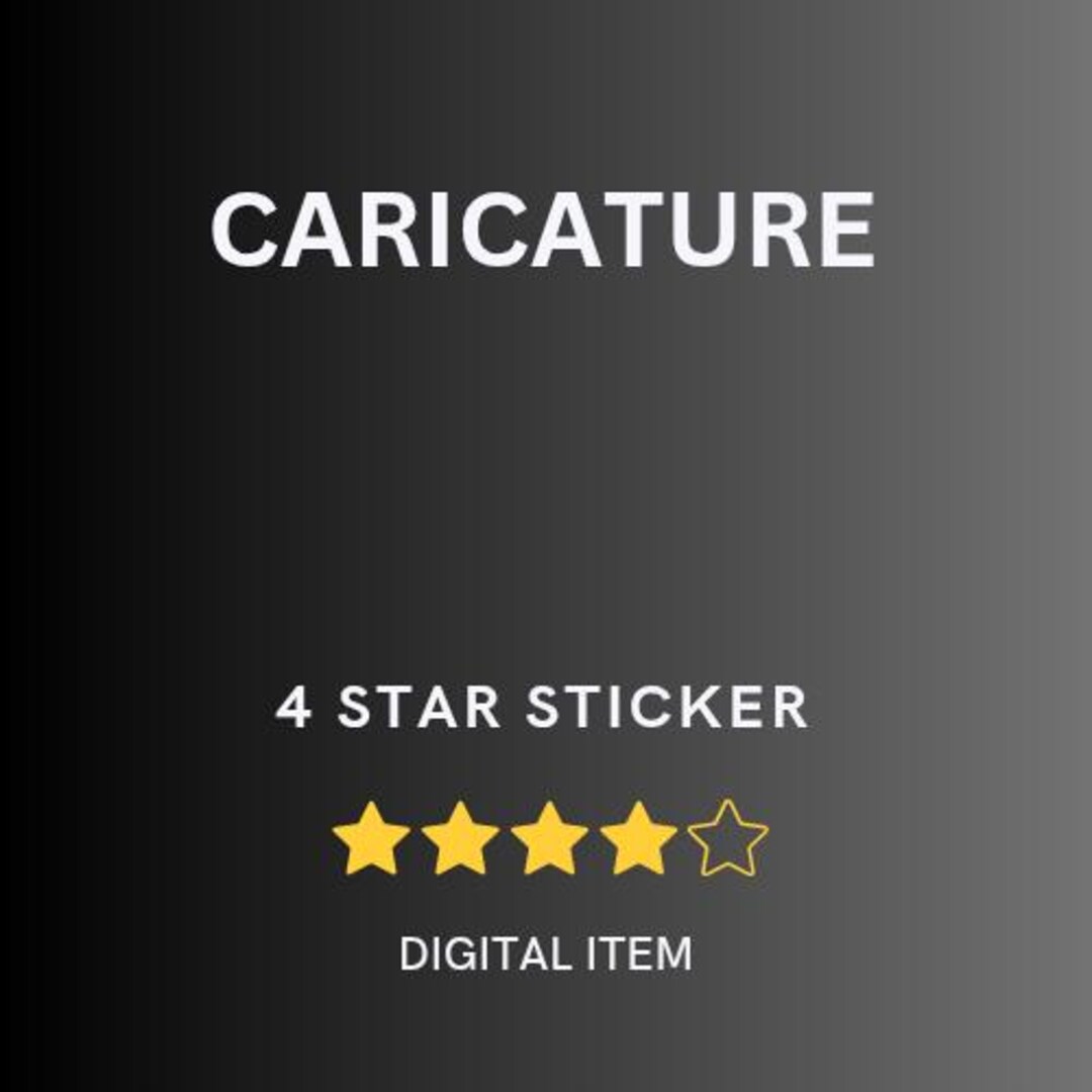 Caricature 4 Star Sticker - Etsy