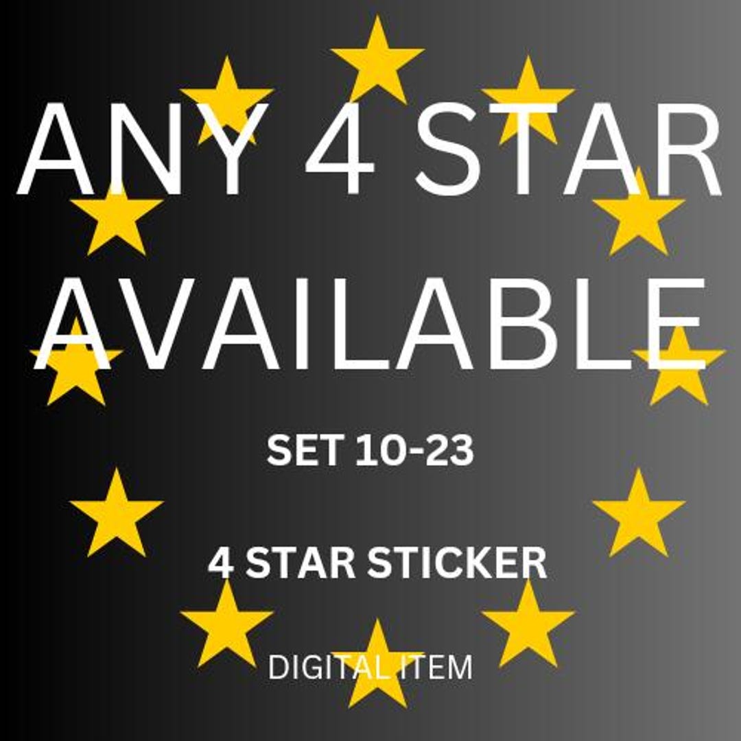 Choose Any 4 Star Sticker 1 PC per Order - Etsy