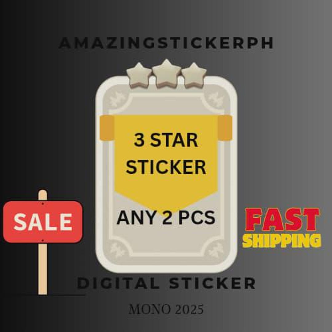 3 Star Sticker (2 Pcs per Order) - Etsy