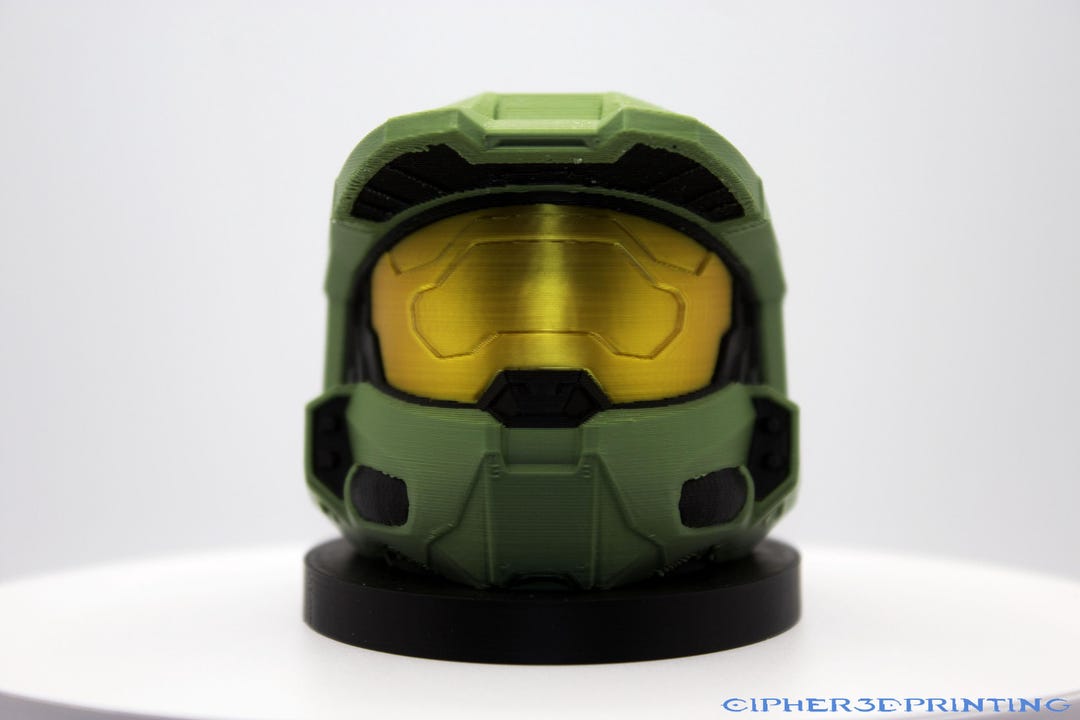3d Printed 1/4 Scale Miniature Halo Helmet With Base - MK6 - Master ...