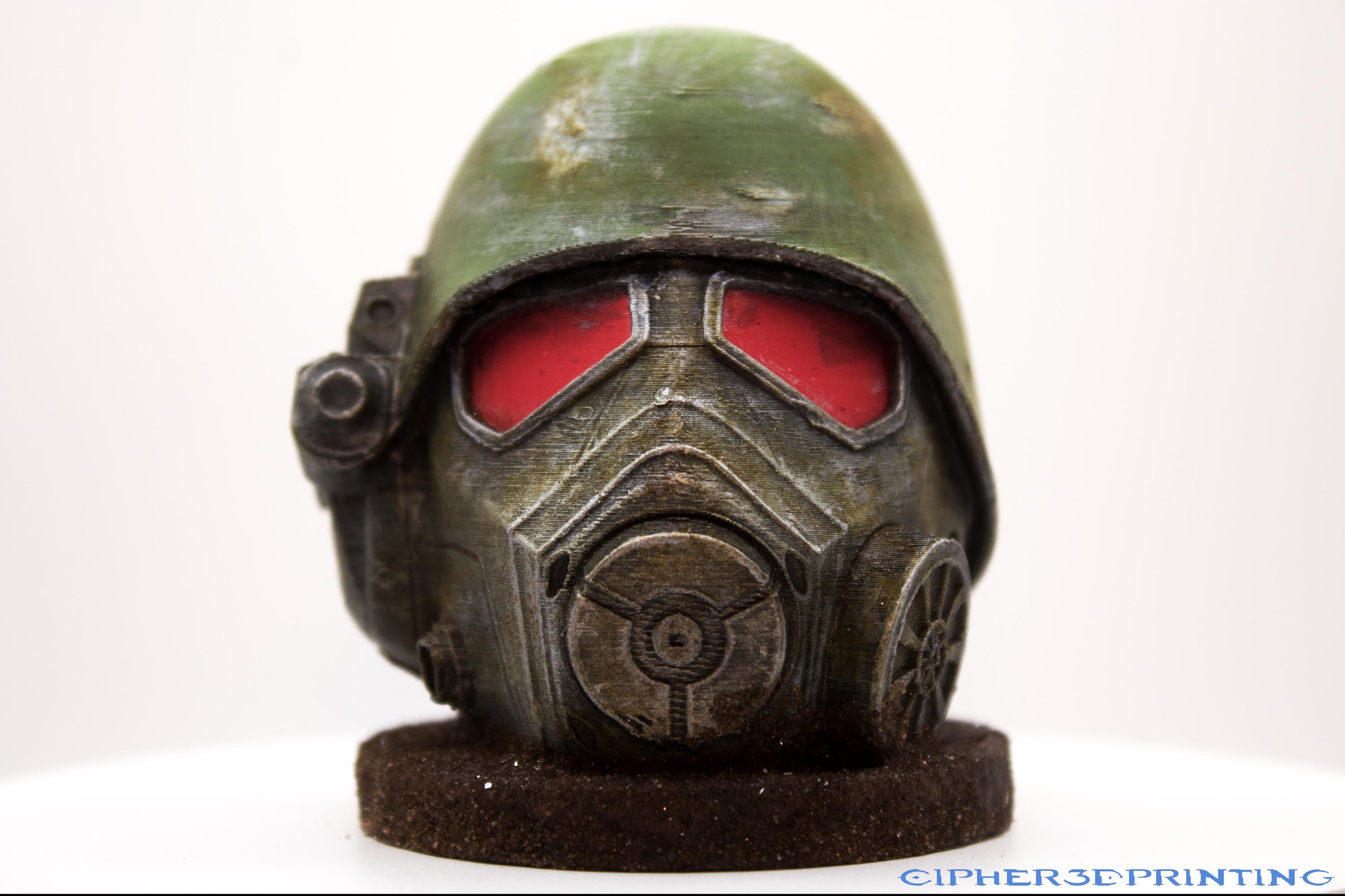 3d Printed Hand Painted 1/4 Scale Miniature Fallout New Vegas Helmet ...