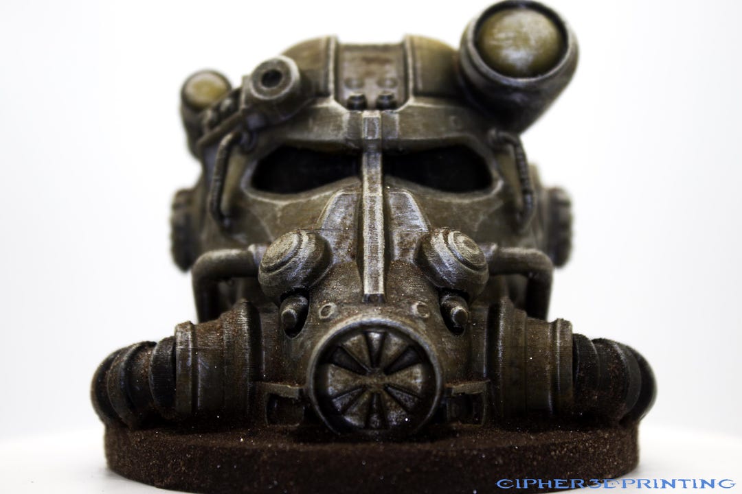 3d Printed Hand Painted 1/4 Scale Miniature Fallout Power Armor Helmet ...