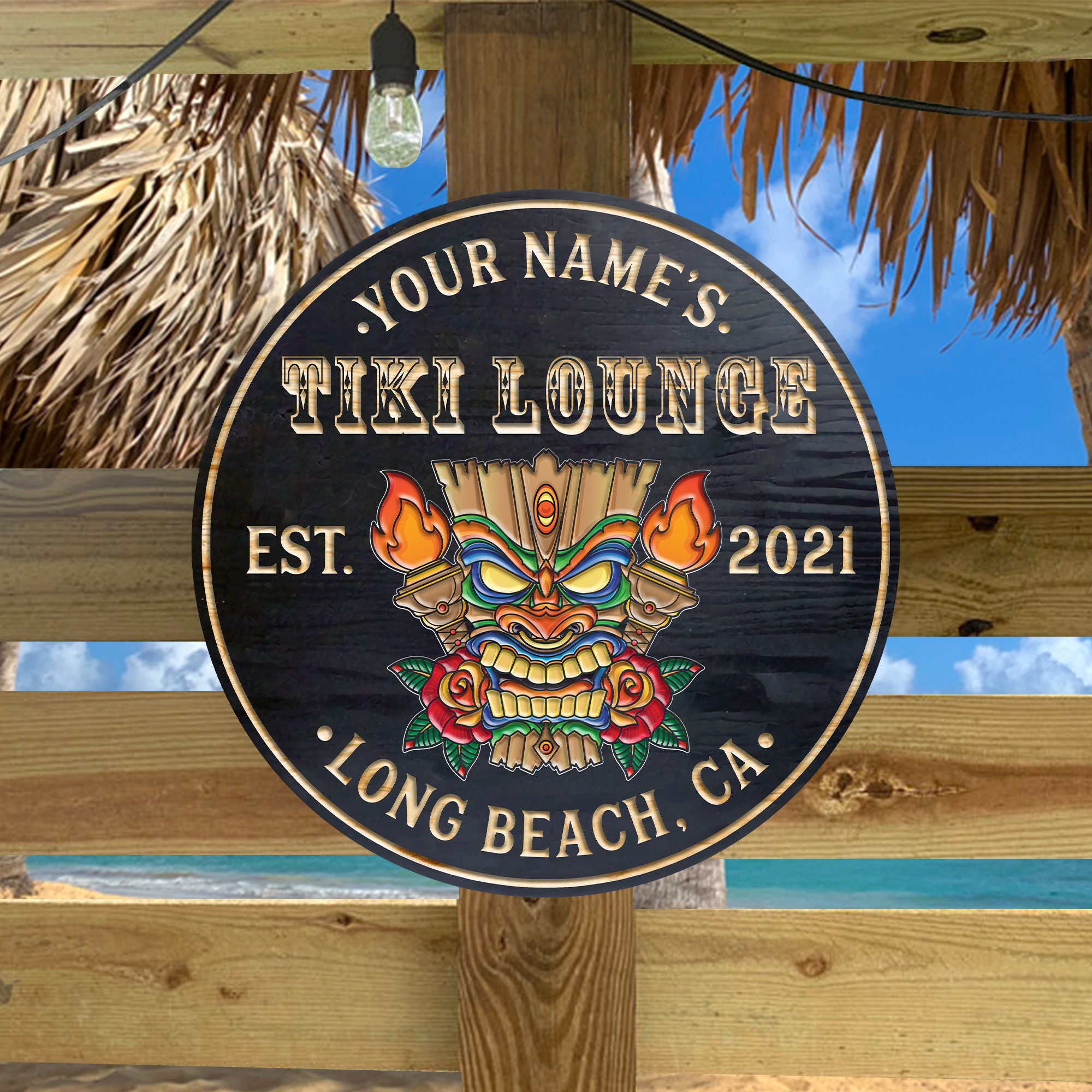 Artsy Woodsy Custom Tiki Bar Wood Sign, Summer Decor, Pool Sign ...