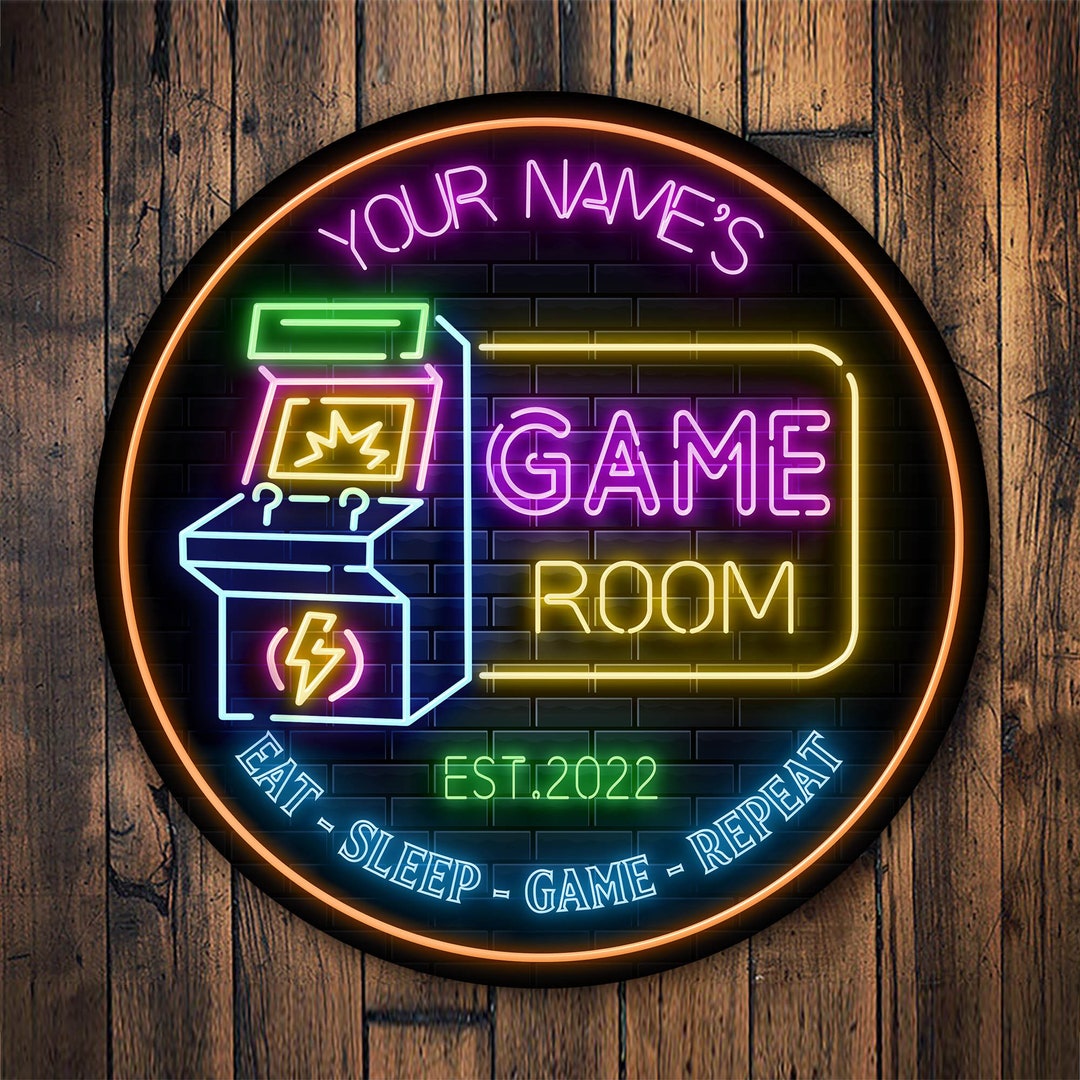 Artsy Woodsy Custom Video Game Room Arcade Wood Sign Wreath Plaque, Bar ...