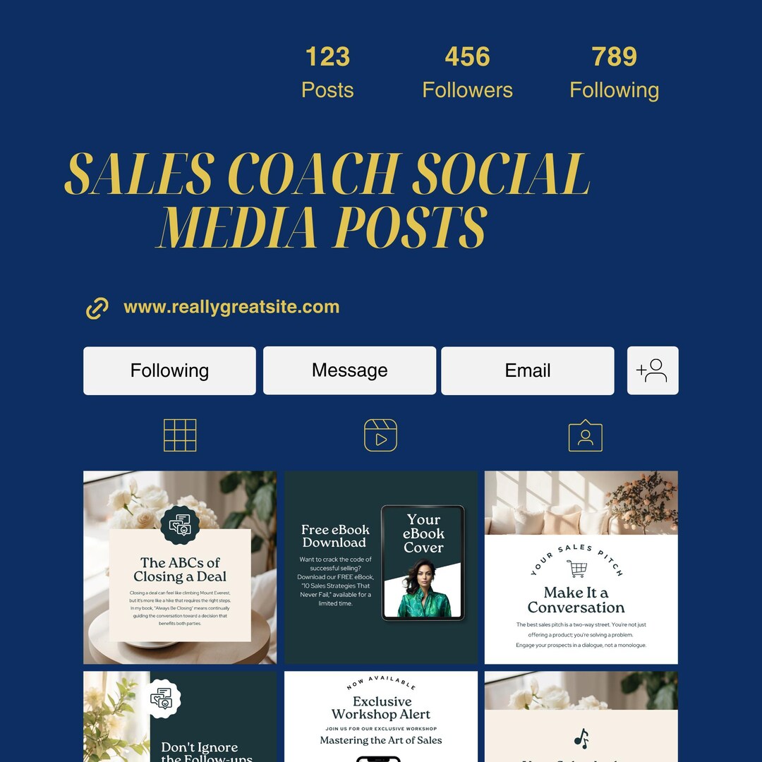 Sales Coach Social Media Templates, Eye-catching Digital Posts for ...