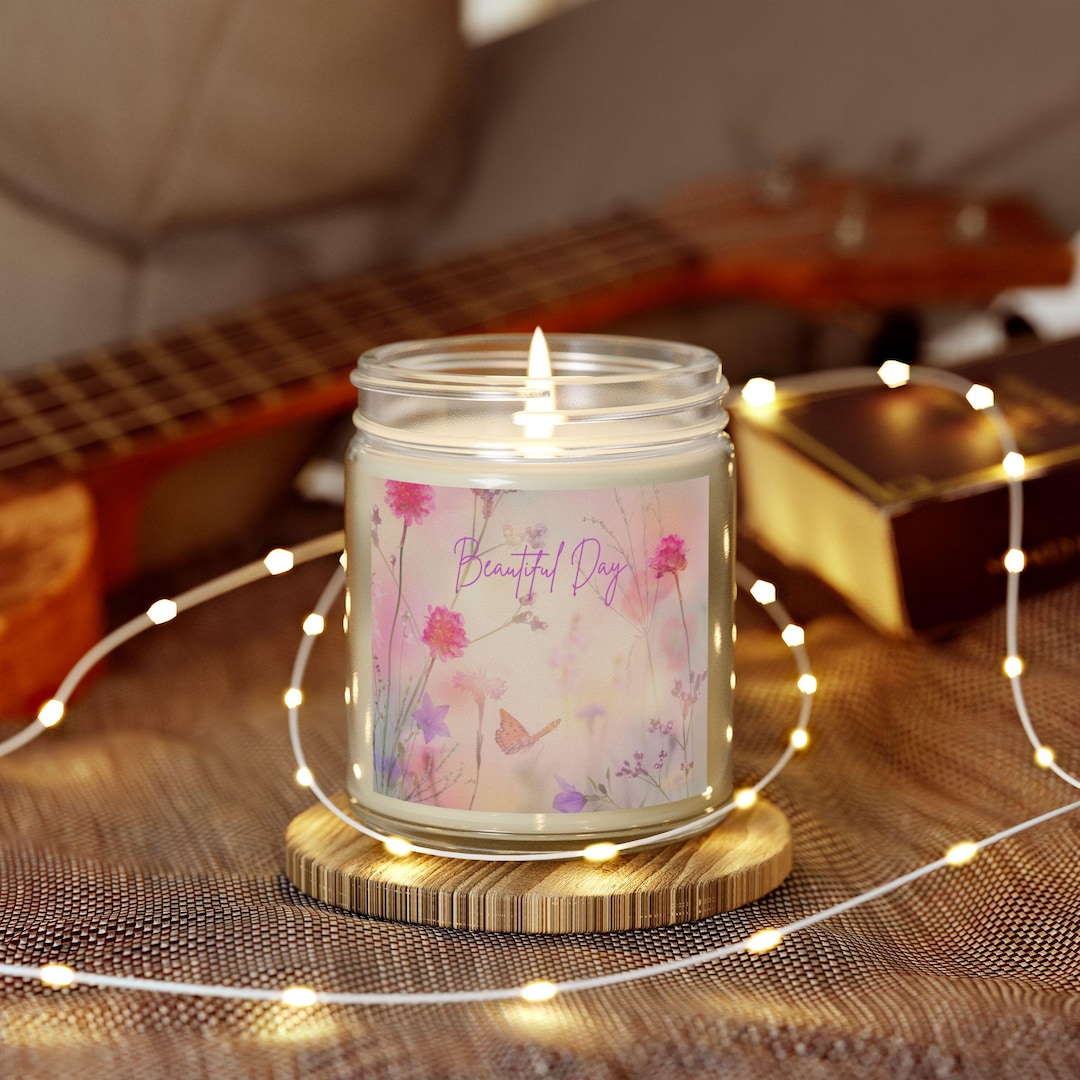 Scented Candles, Home Decor, Floral Design Scented Candle, Coconut ...